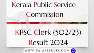 Kerala PSC Clerk 503/23 Result 2025 LDC Short Rank List