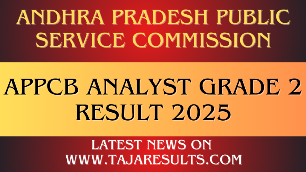 APPSC Analyst Grade 2 Result 2025 - APPCB Analyst Result Release Date ...